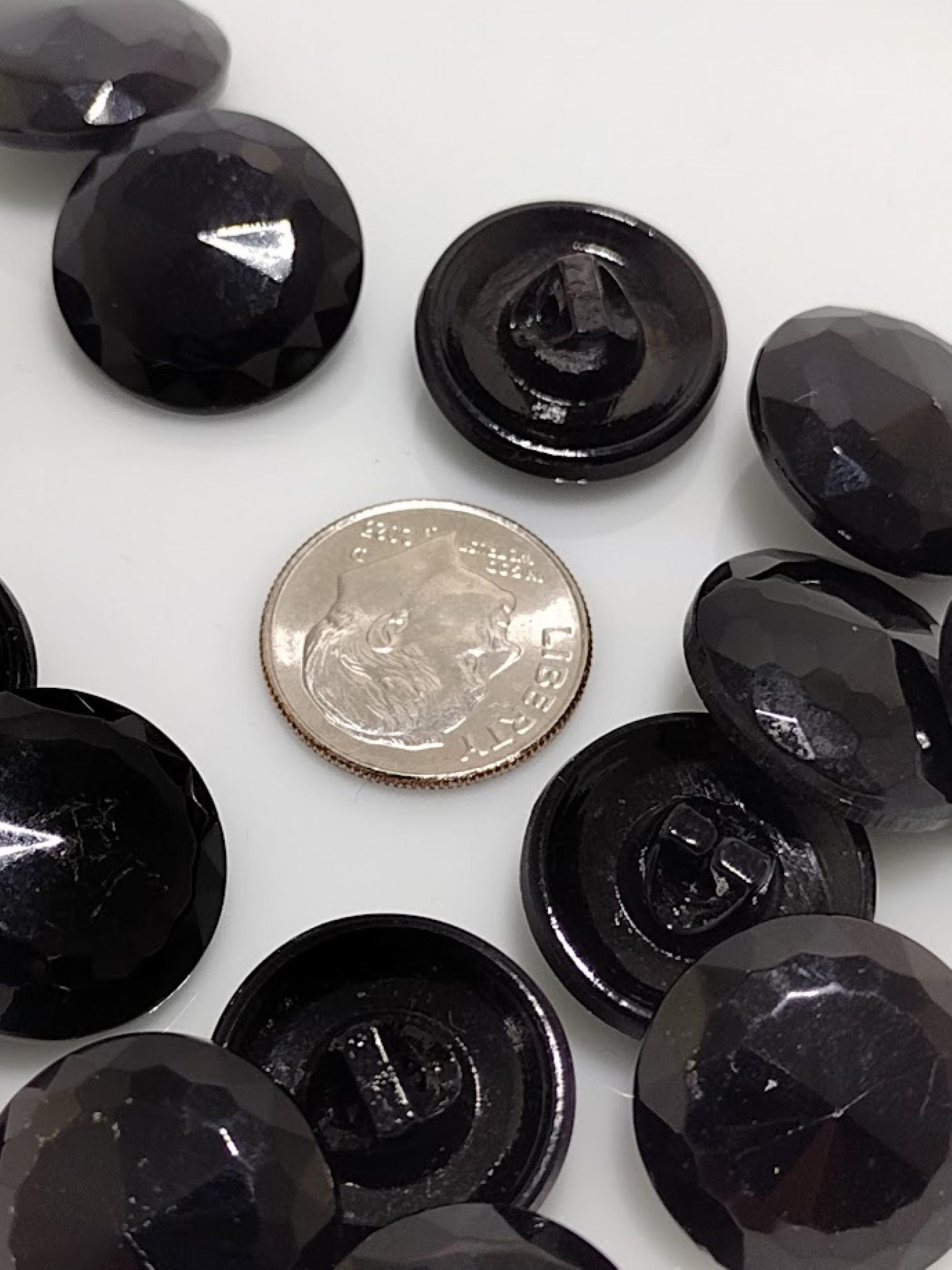 Vintage Black Cut Glass Buttons Sold in Groups of 3 - Etsy