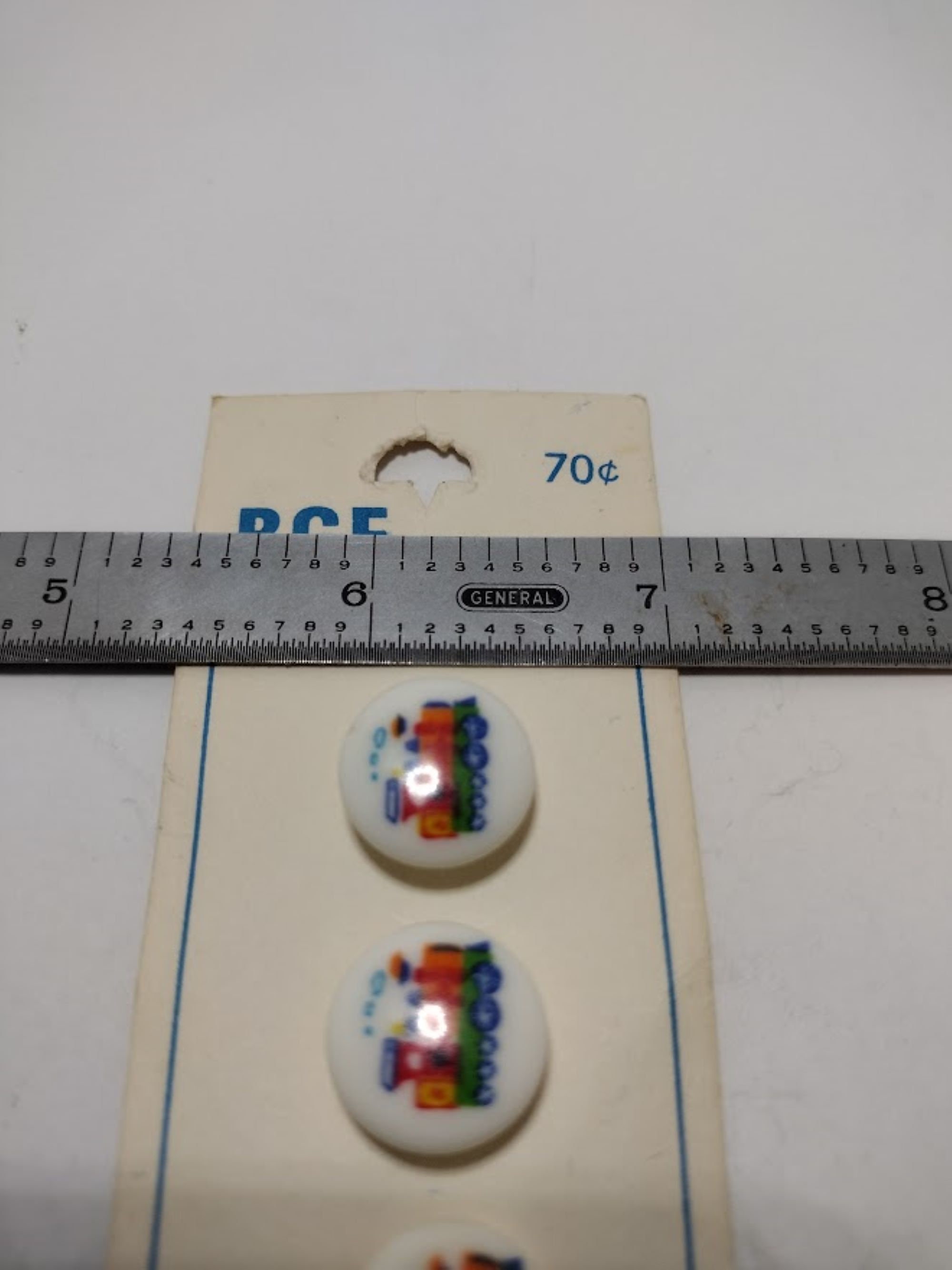 Vintage Card of Plastic Train Buttons - Etsy