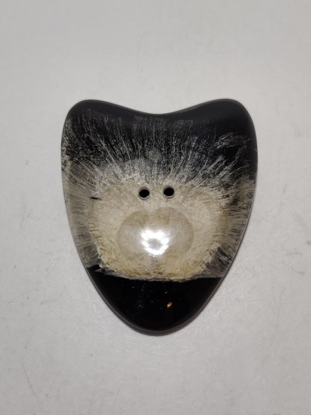 Black Resin Coated Acacia Wood Button With Dried Flower - Etsy