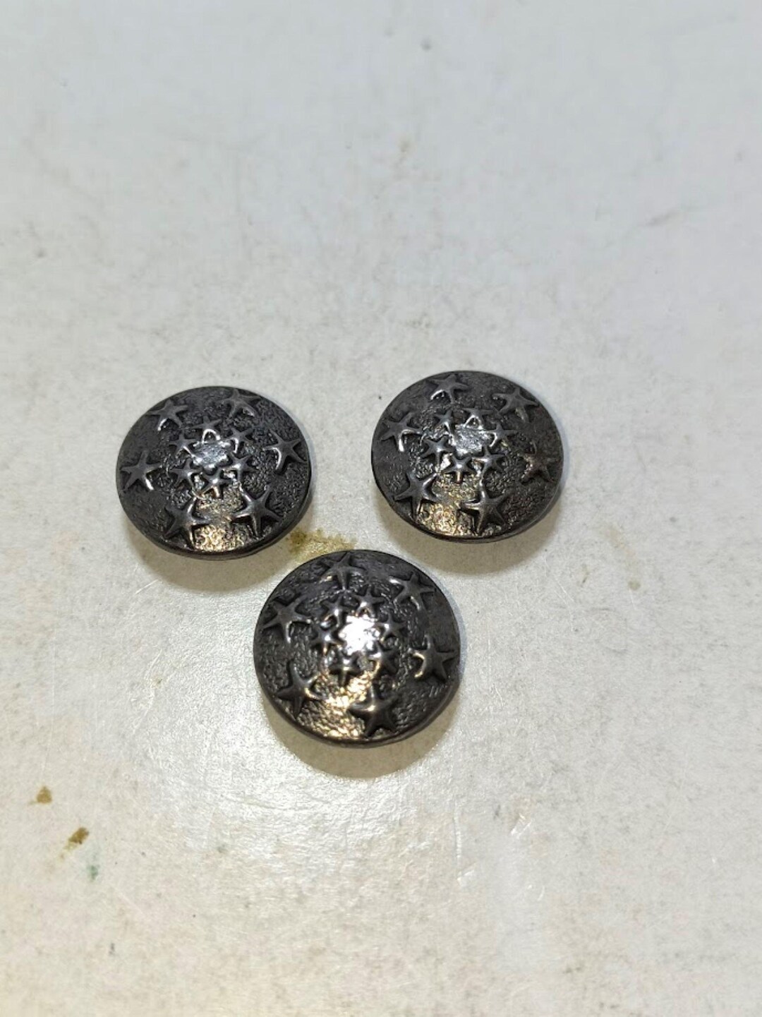 Vintage Trio of Metal Starburst Buttons - Etsy