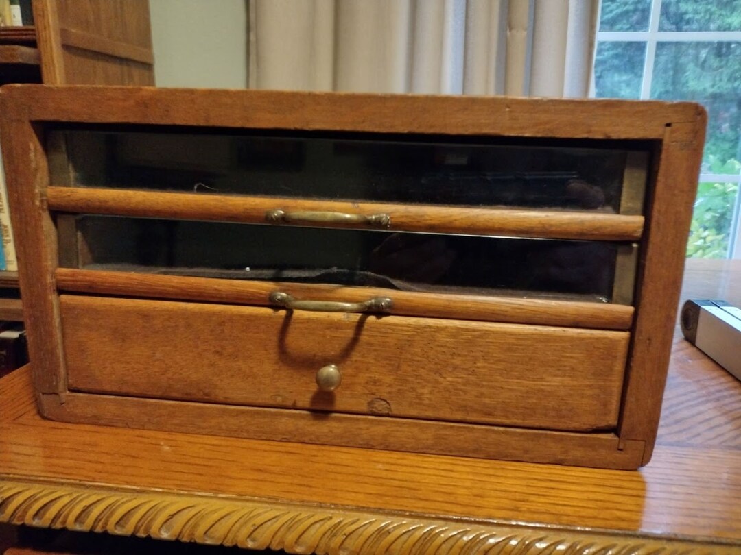 Antique Oak Spool Cabinet - Etsy