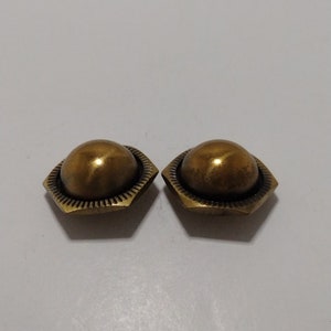 Pair of Vintage Brass Cap Nut Buttons - Etsy