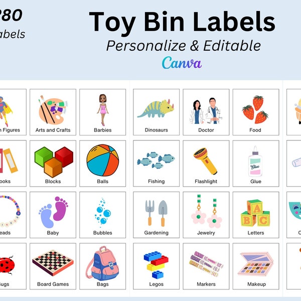 Toy Bin Labels - Etsy