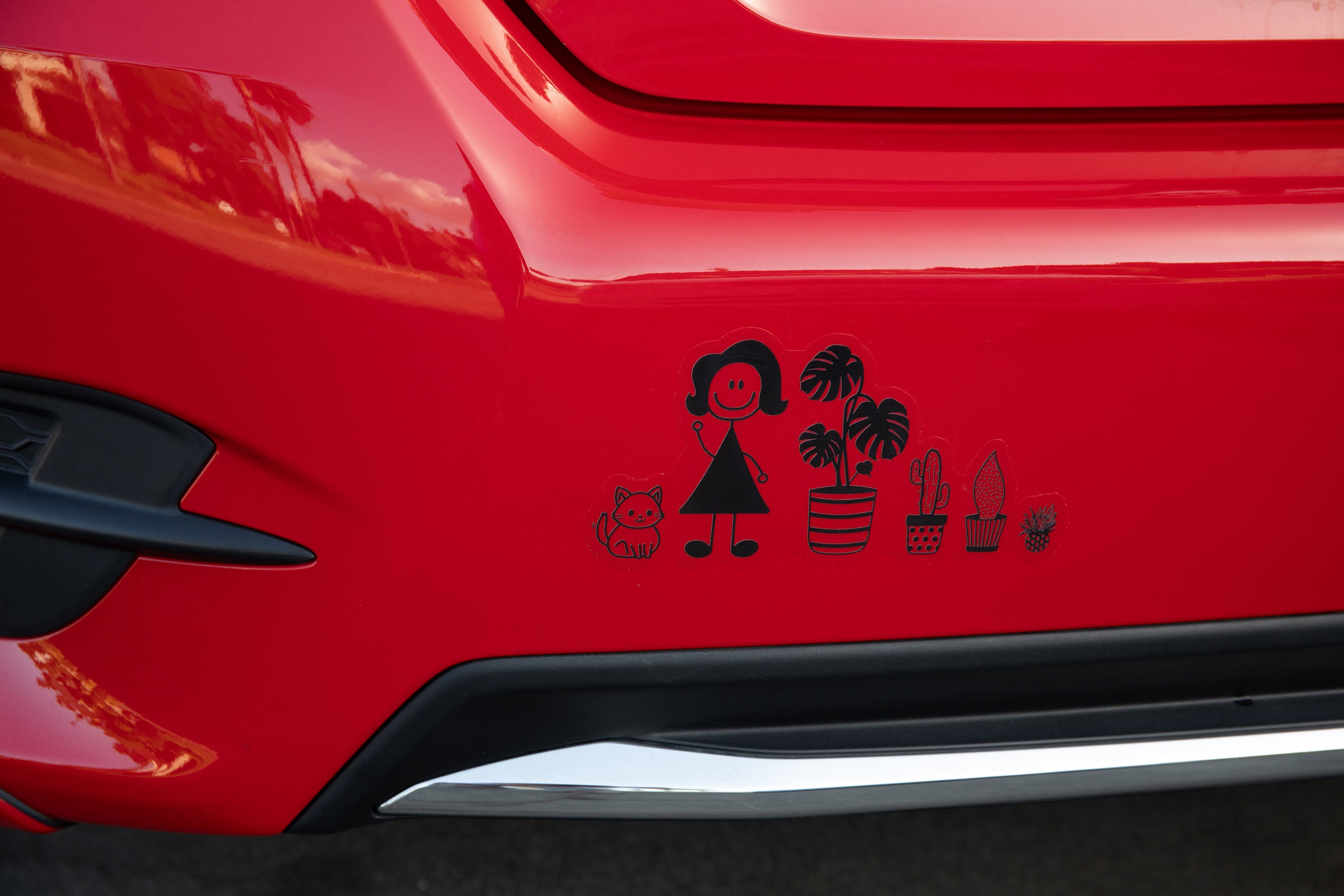 Plant and Cat Family Car or Window Decal 8w X 4h - Etsy