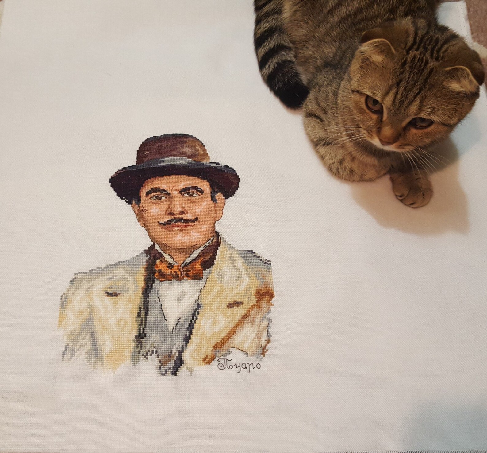 Hercule Poirot Digital Cross Stitch Pattern Chart Embroidery Instant ...