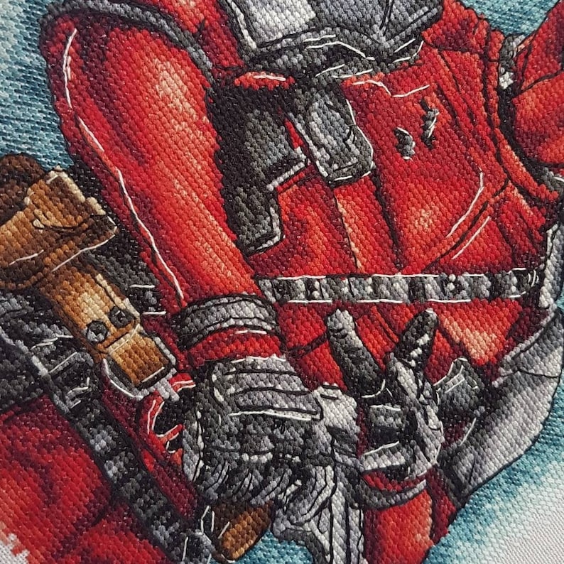 Deadpool Digital Cross Stitch Pattern DMC Chart Embroidery Instant ...