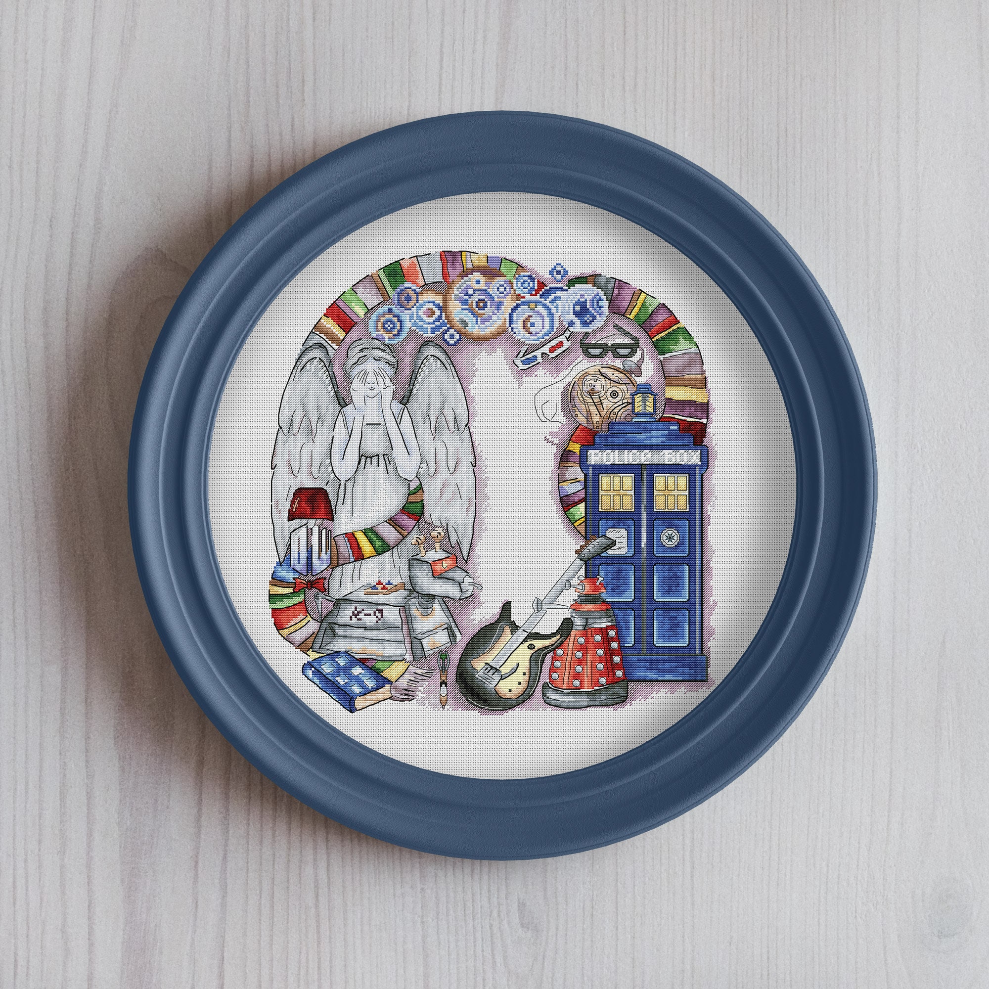 Doctor Who Wreath Digital Cross Stitch Pattern DMC Chart Embroidery ...