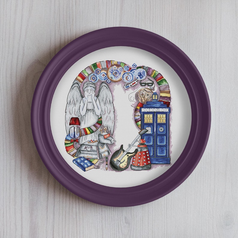 Doctor Who Wreath Digital Cross Stitch Pattern DMC Chart Embroidery ...