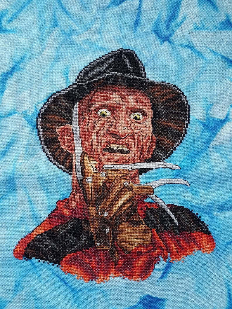 Freddie Krueger Digital Cross Stitch Pattern Chart Embroidery Instant ...