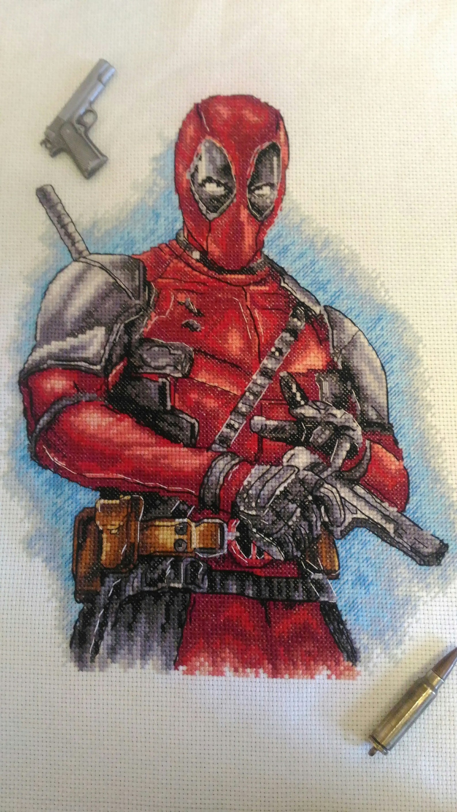 Deadpool Digital Cross Stitch Pattern DMC Chart Embroidery Instant ...