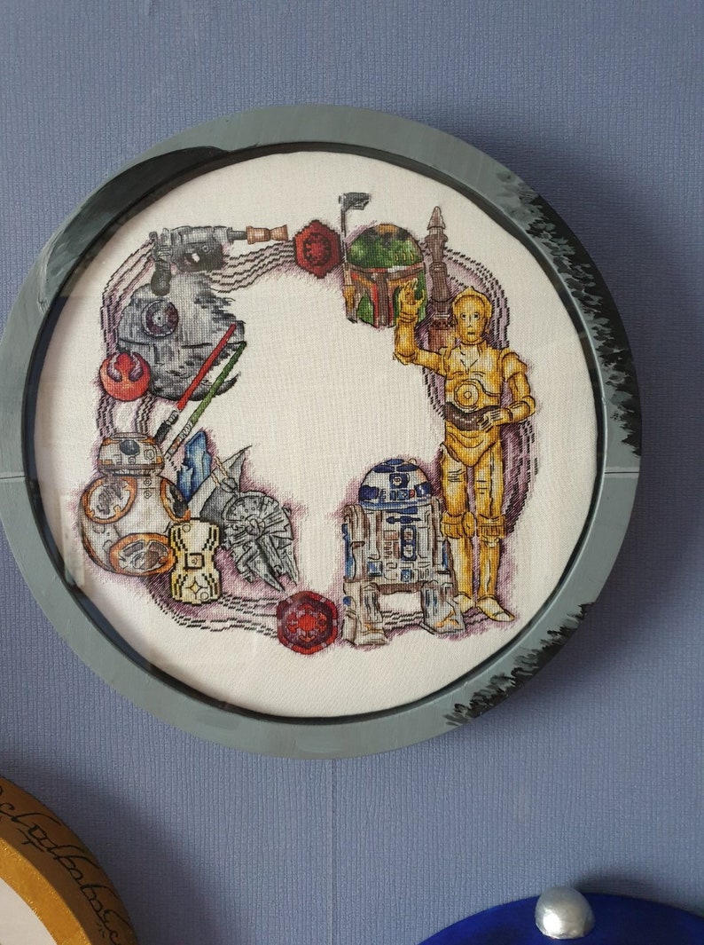 Star Wars Wreath Digital Cross Stitch Pattern DMC Chart Embroidery ...
