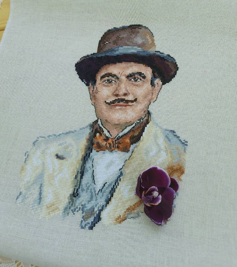 Hercule Poirot Digital Cross Stitch Pattern Chart Embroidery Instant ...
