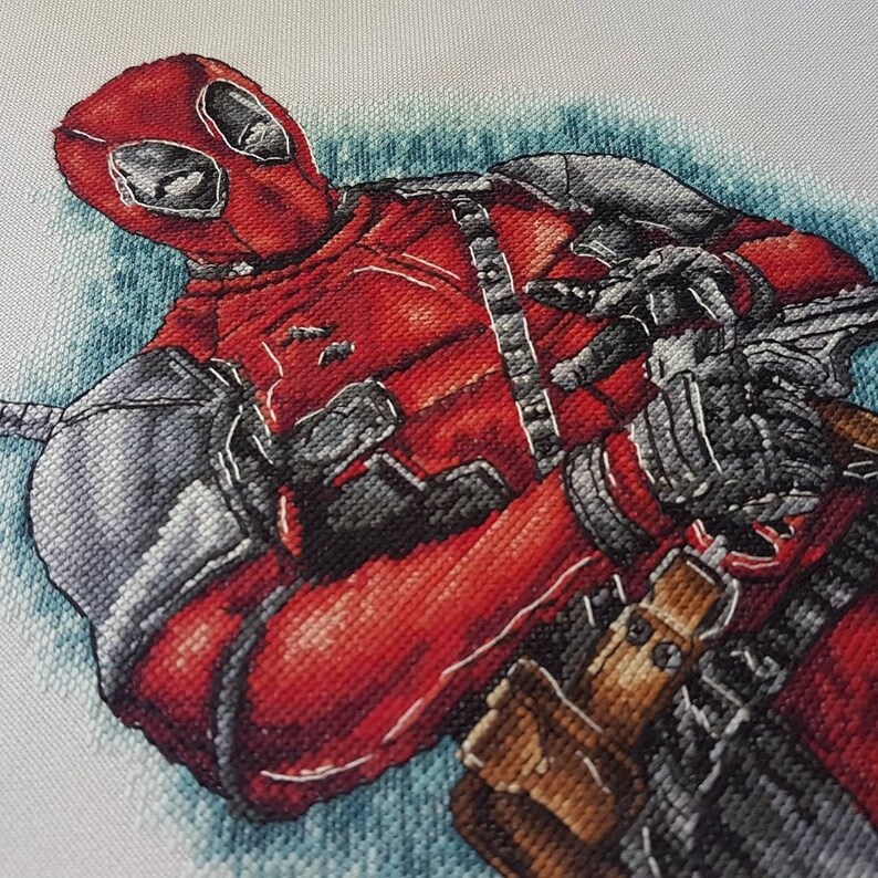 Deadpool Digital Cross Stitch Pattern DMC Chart Embroidery Instant ...