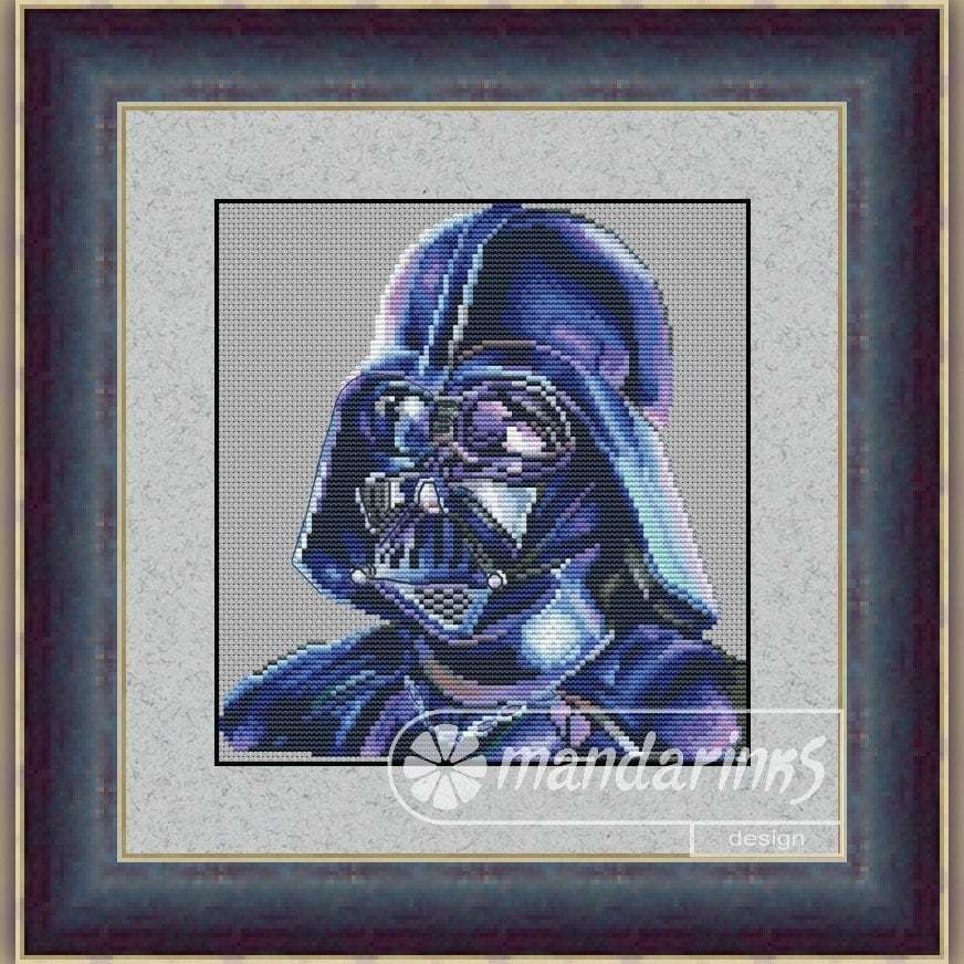 Darth Vader Digital Cross Stitch Pattern DMC Chart Embroidery Instant ...