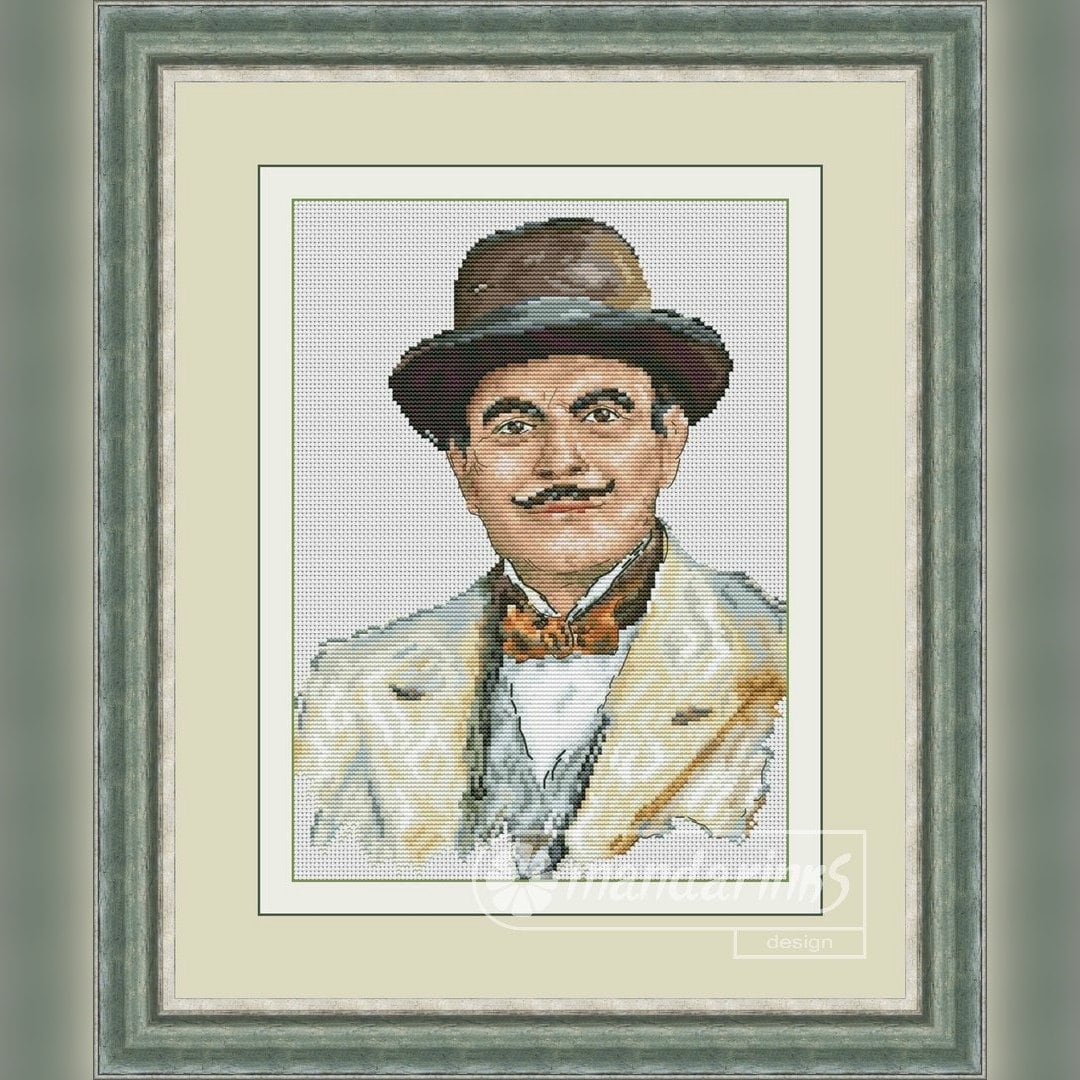 Hercule Poirot Digital Cross Stitch Pattern Chart Embroidery Instant ...