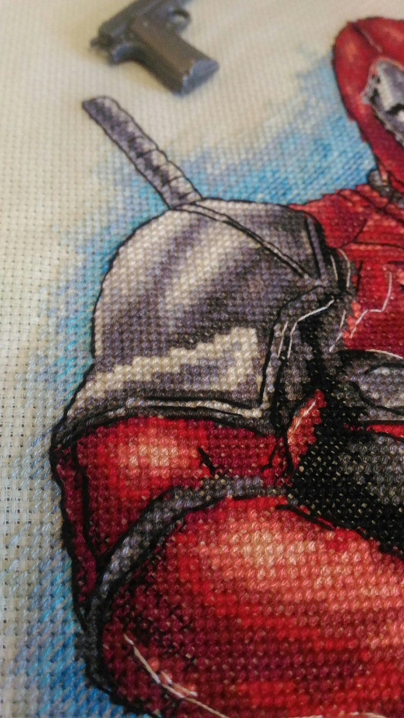 Deadpool Digital Cross Stitch Pattern DMC Chart Embroidery Instant ...