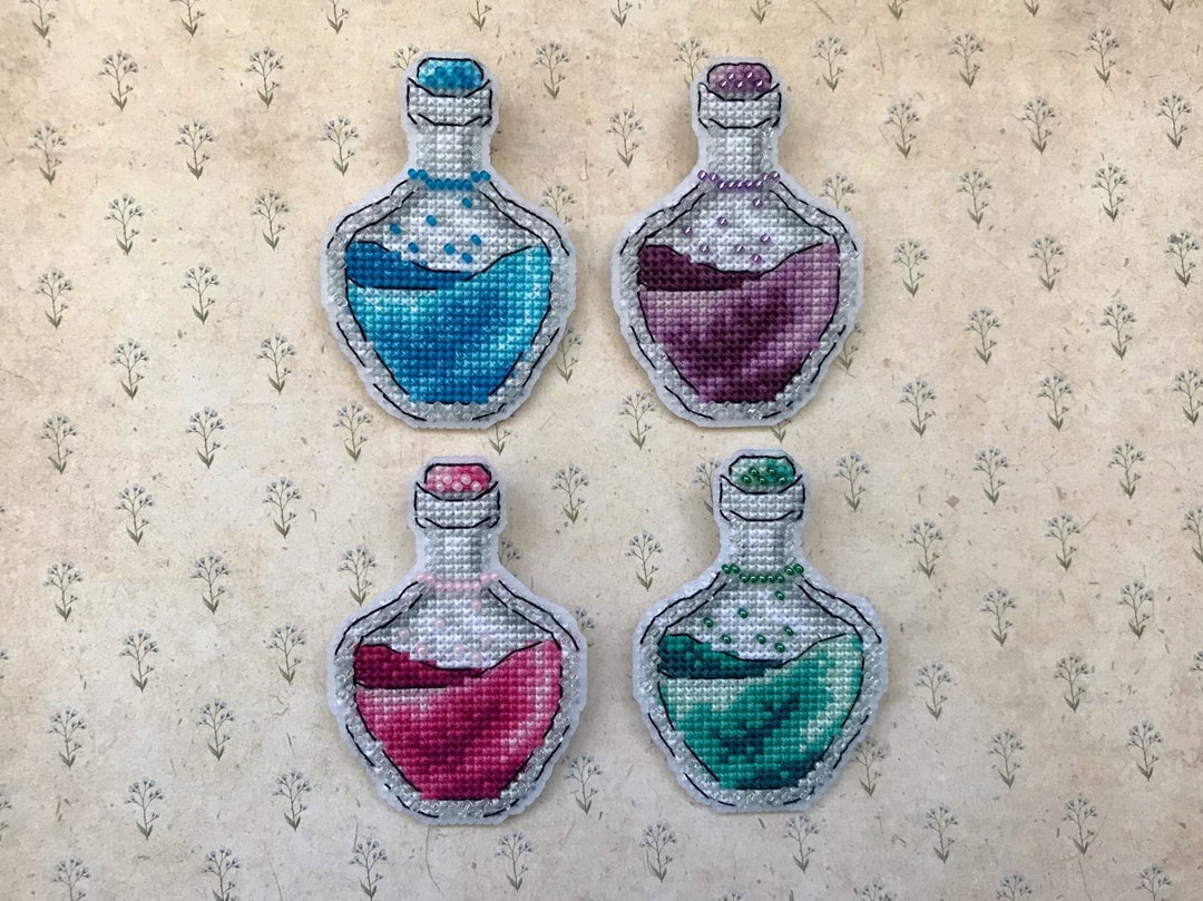 Witch Potions Set (4 Charts) Digital Cross Stitch Pattern DMC Chart ...