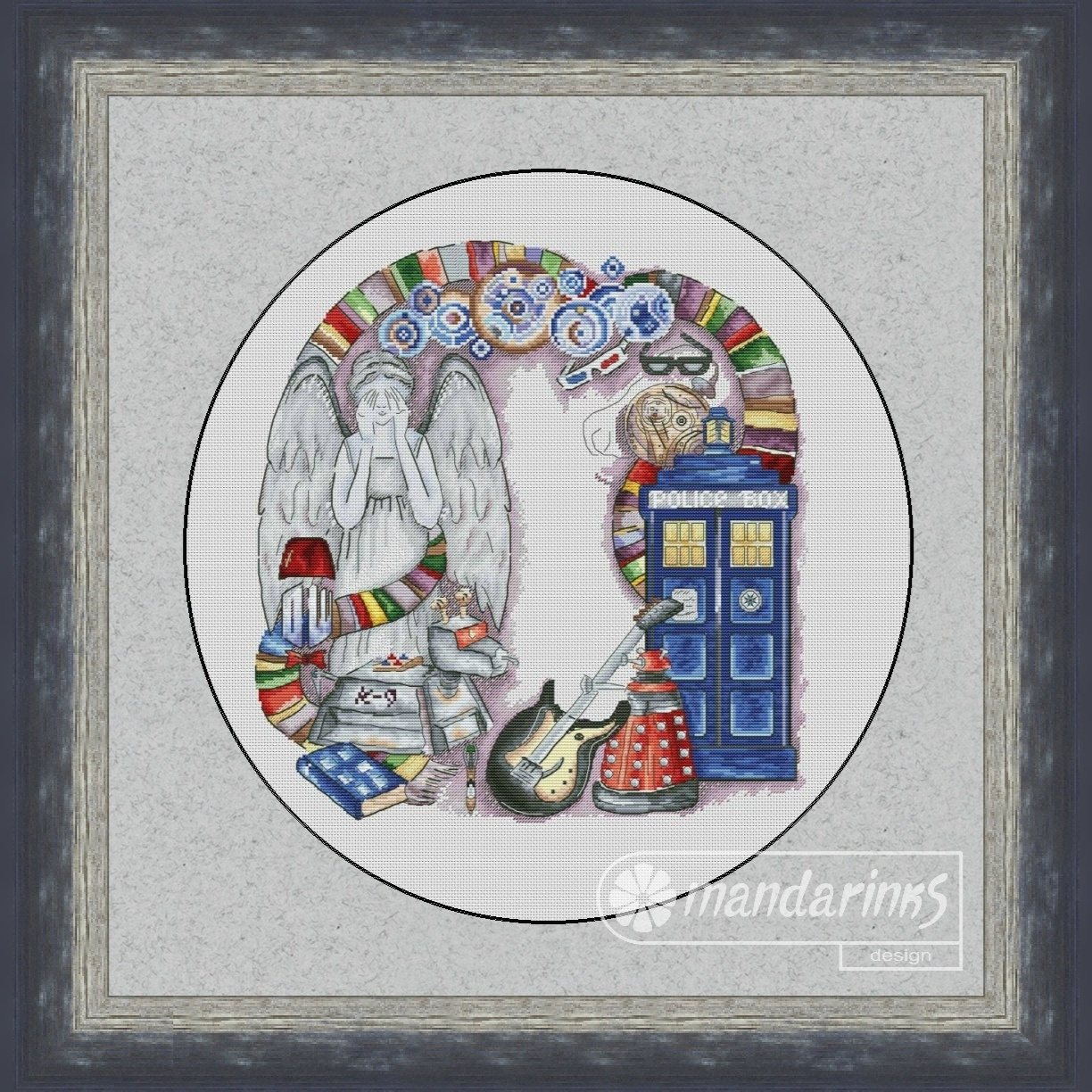 Doctor Who Wreath Digital Cross Stitch Pattern DMC Chart Embroidery ...