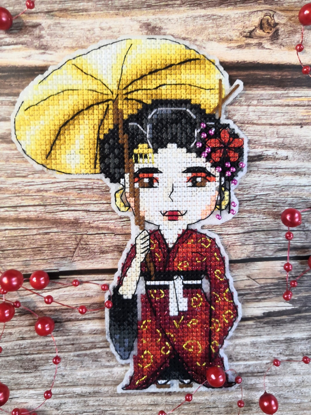 A Mini Geisha Digital Cross Stitch Pattern DMC Chart Embroidery Instant ...