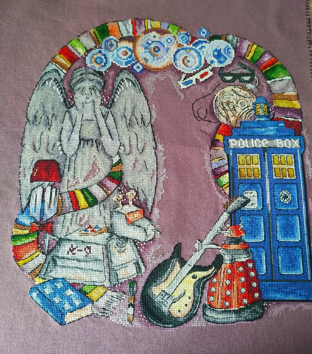 Doctor Who Wreath Digital Cross Stitch Pattern DMC Chart Embroidery ...