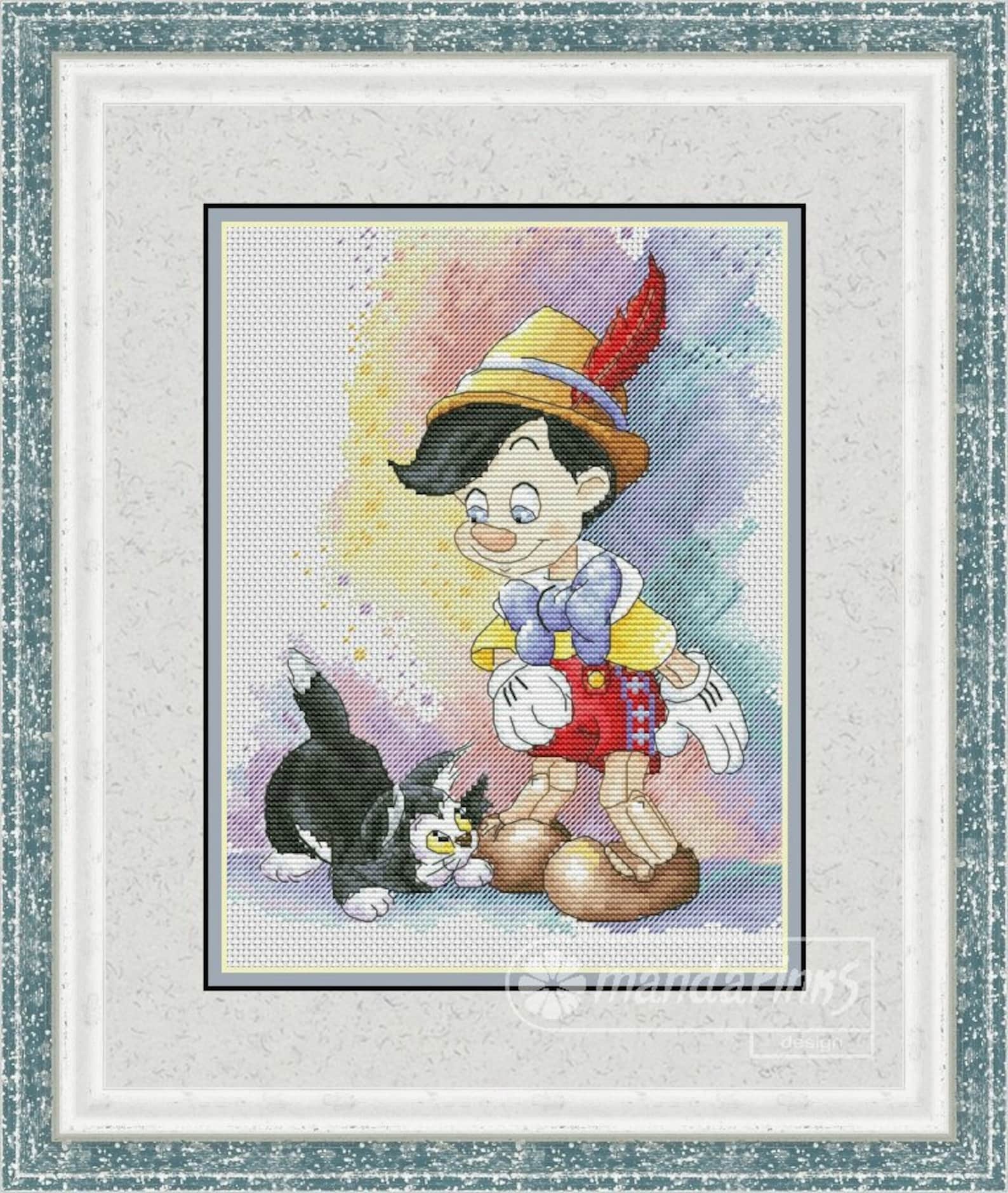 Pinocchio Digital Cross Stitch Pattern DMC Chart Embroidery Instant ...