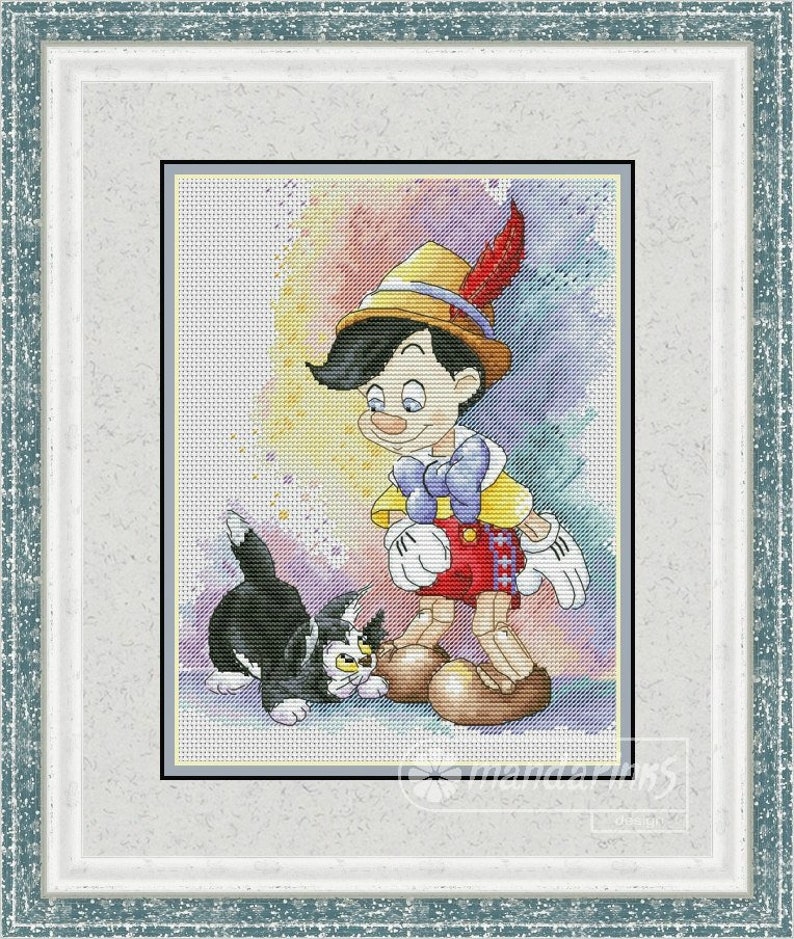 Pinocchio Digital Cross Stitch Pattern DMC Chart Embroidery Instant ...