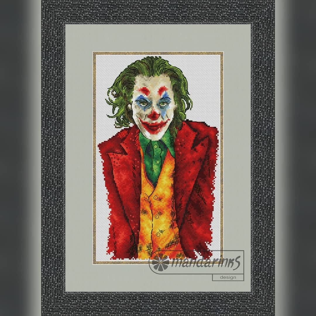 Joker Portrait Digital Cross Stitch Pattern DMC Chart Embroidery ...