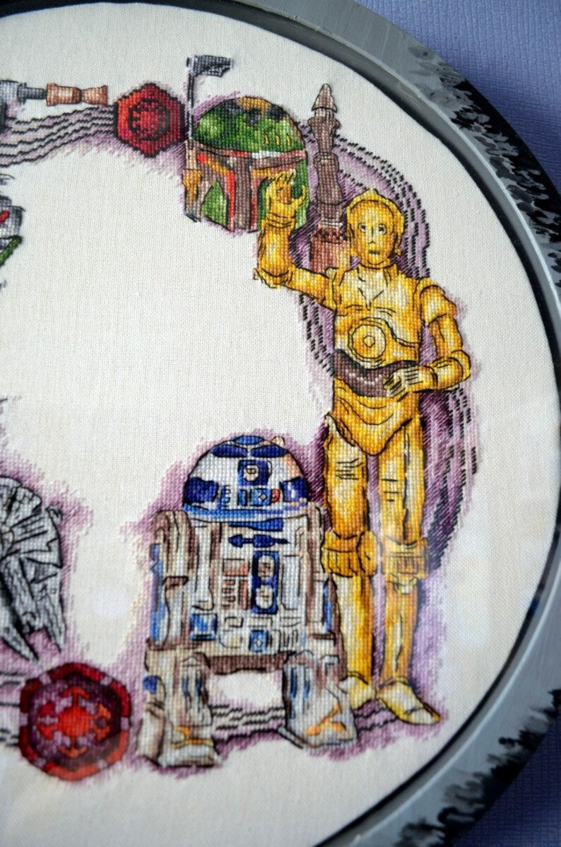 Star Wars Wreath Digital Cross Stitch Pattern DMC Chart Embroidery ...