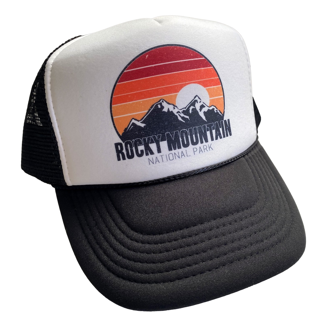 Rocky Mountain Hat Snapback Adjustable Cap | Vintage Black Rocky ...