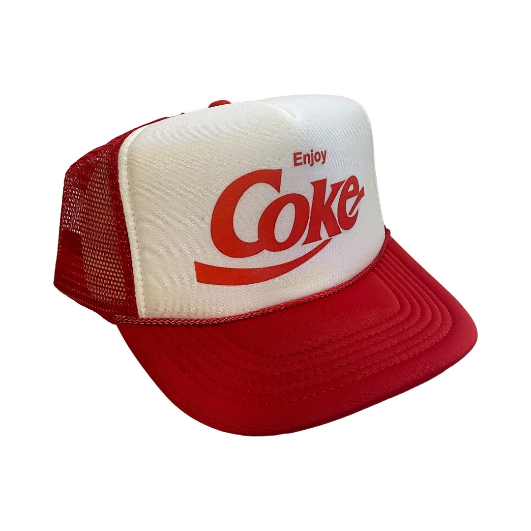 Coca Cola Hat Snapback Adjustable Cap | Vintage Red Enjoy Coke Trucker ...