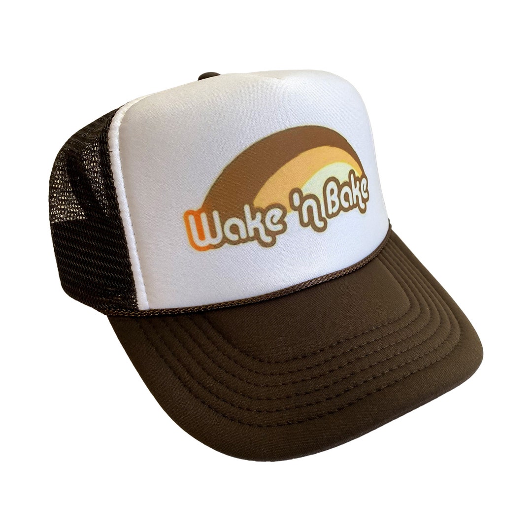 Wake and Bake Hat Snapback Adjustable Cap | Vintage Brown Wake N Bake ...