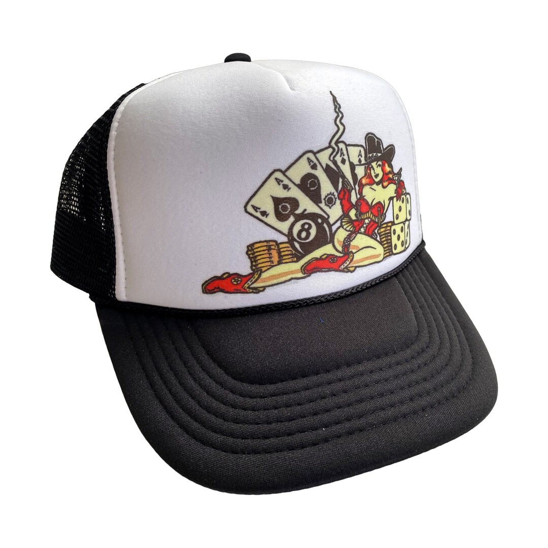 Blackjack Poker Hat Snapback Adjustable Cap | Vintage Black Gambling ...