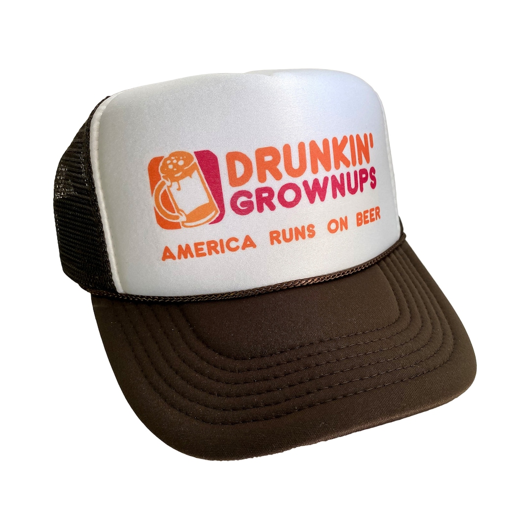 Dunkin Donuts Hat Parody Snapback Adjustable Cap | Drunkin Grownups ...