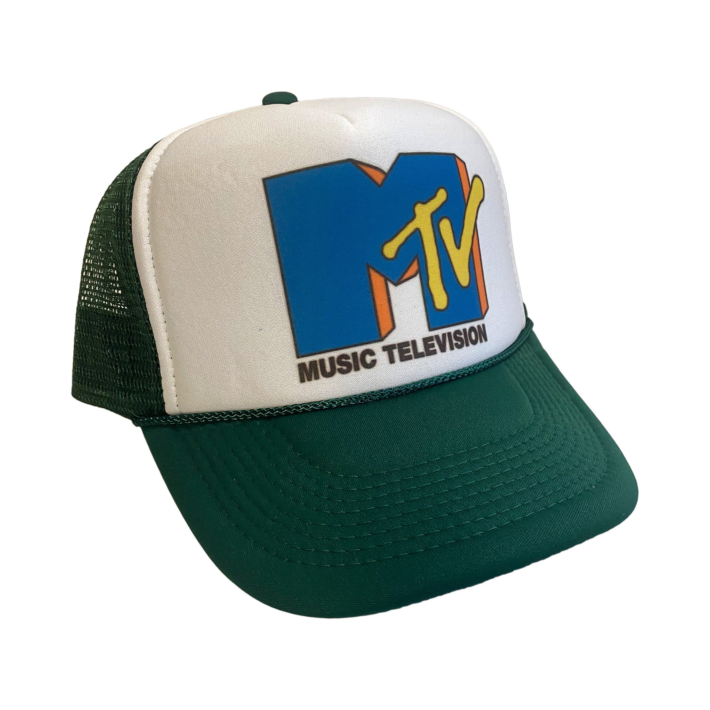 MTV Hat Snapback Adjustable Cap Vintage Green Music Television MTV ...