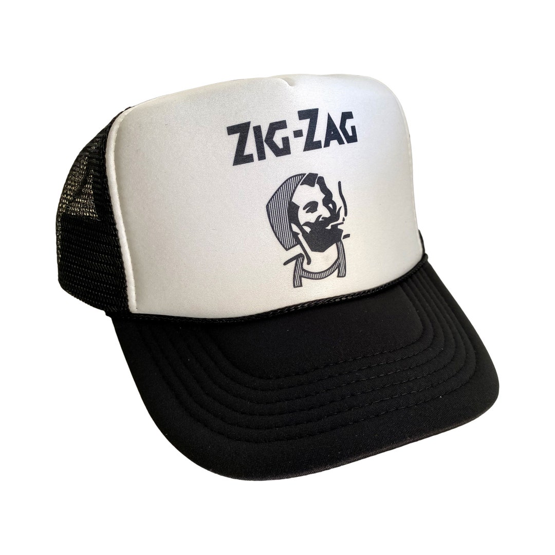 Zigzag Hat Snapback Adjustable | Vintage Black Papers Zig Zag Trucker Hat - Etsy