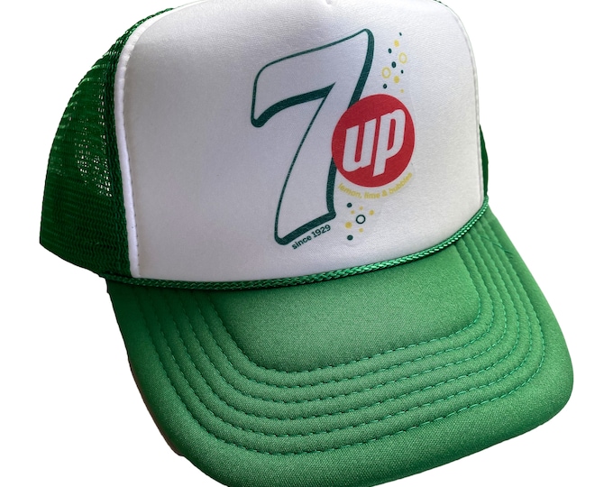 7up Soda Hat Snapback Adjustable Cap | Vintage Green 7up Tucker Hat - Etsy