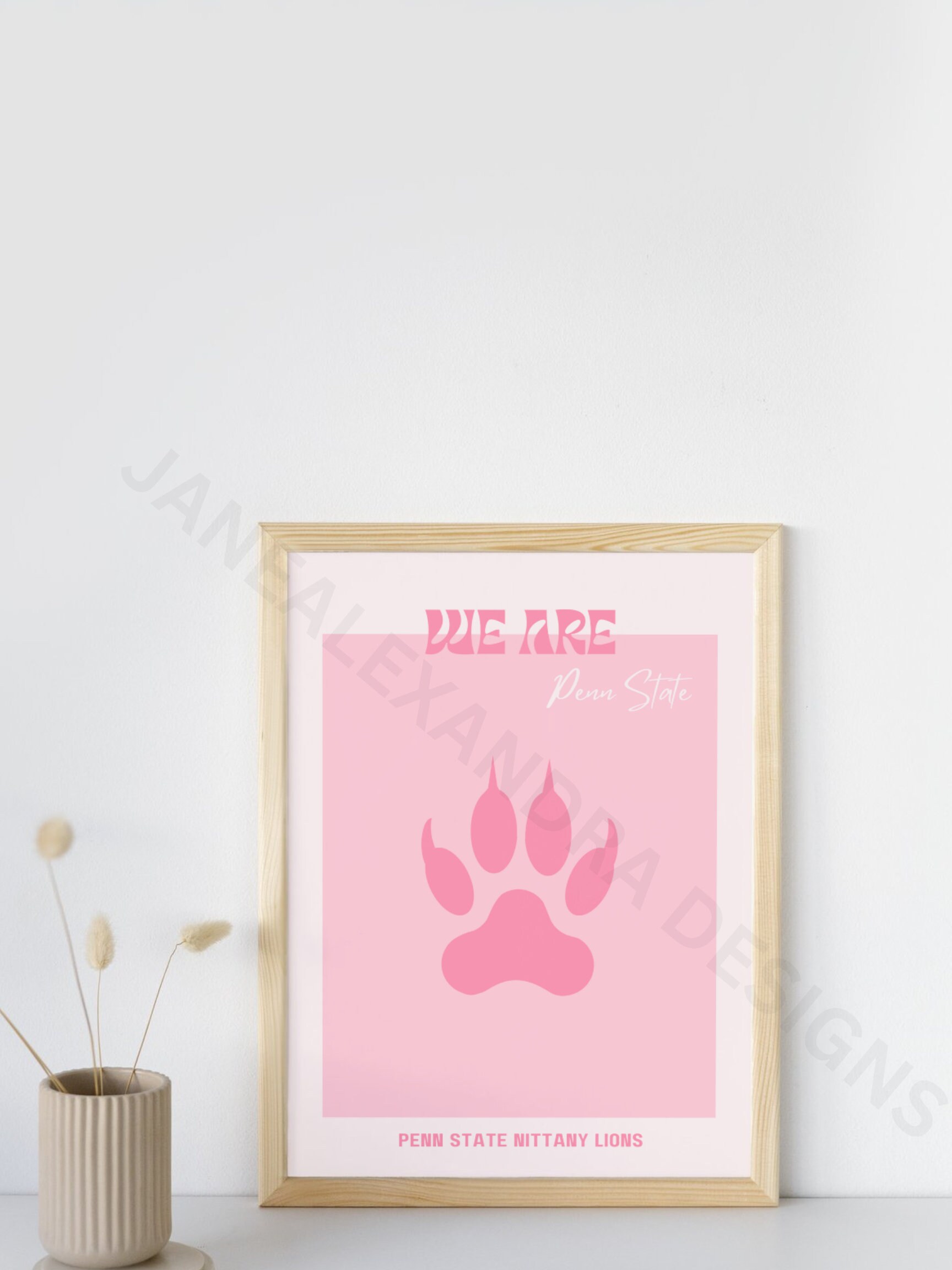 Pink Penn State University Prints | Wall Prints | College Dorm Decor ...