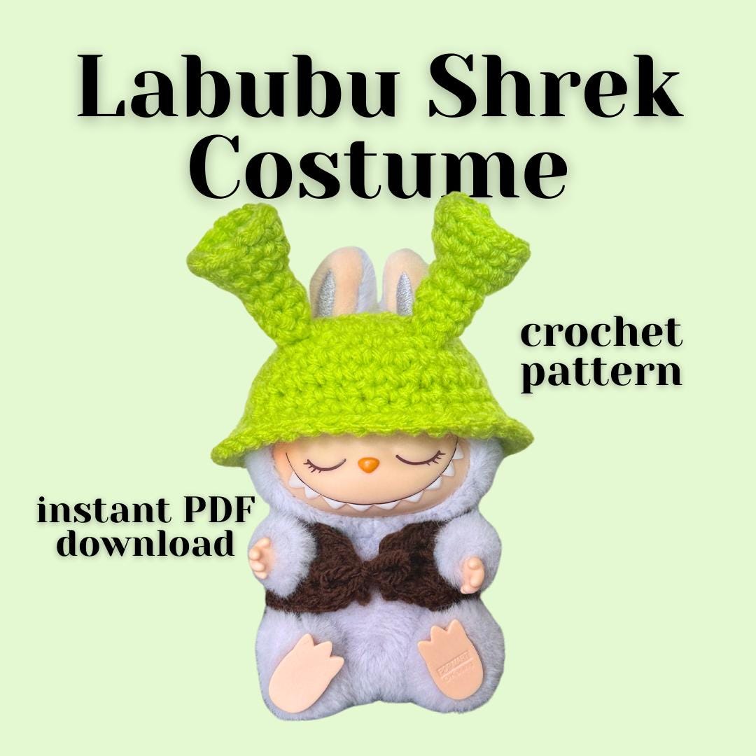 Buy Labubu Shrek Costume Crochet Pattern | Labubu Clothes Hat & Vest ...