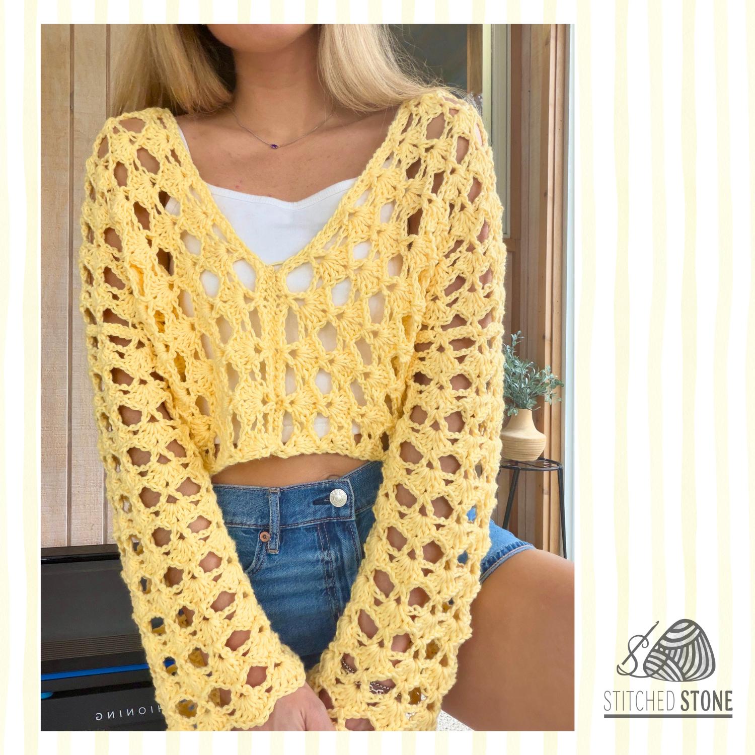Sunkissed Shell Crochet Top Pattern PDF, Easy Cropped Summer Top ...