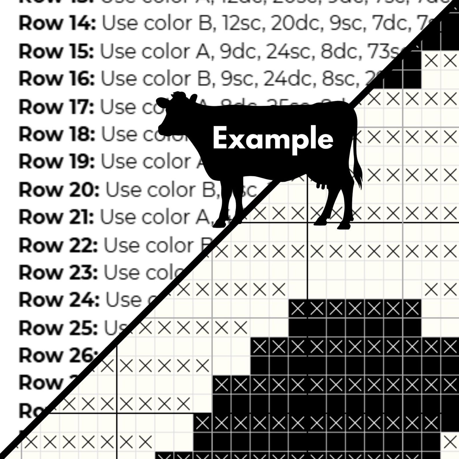Cow Print Overlay Mosaic Crochet Blanket Pattern PDF - Etsy