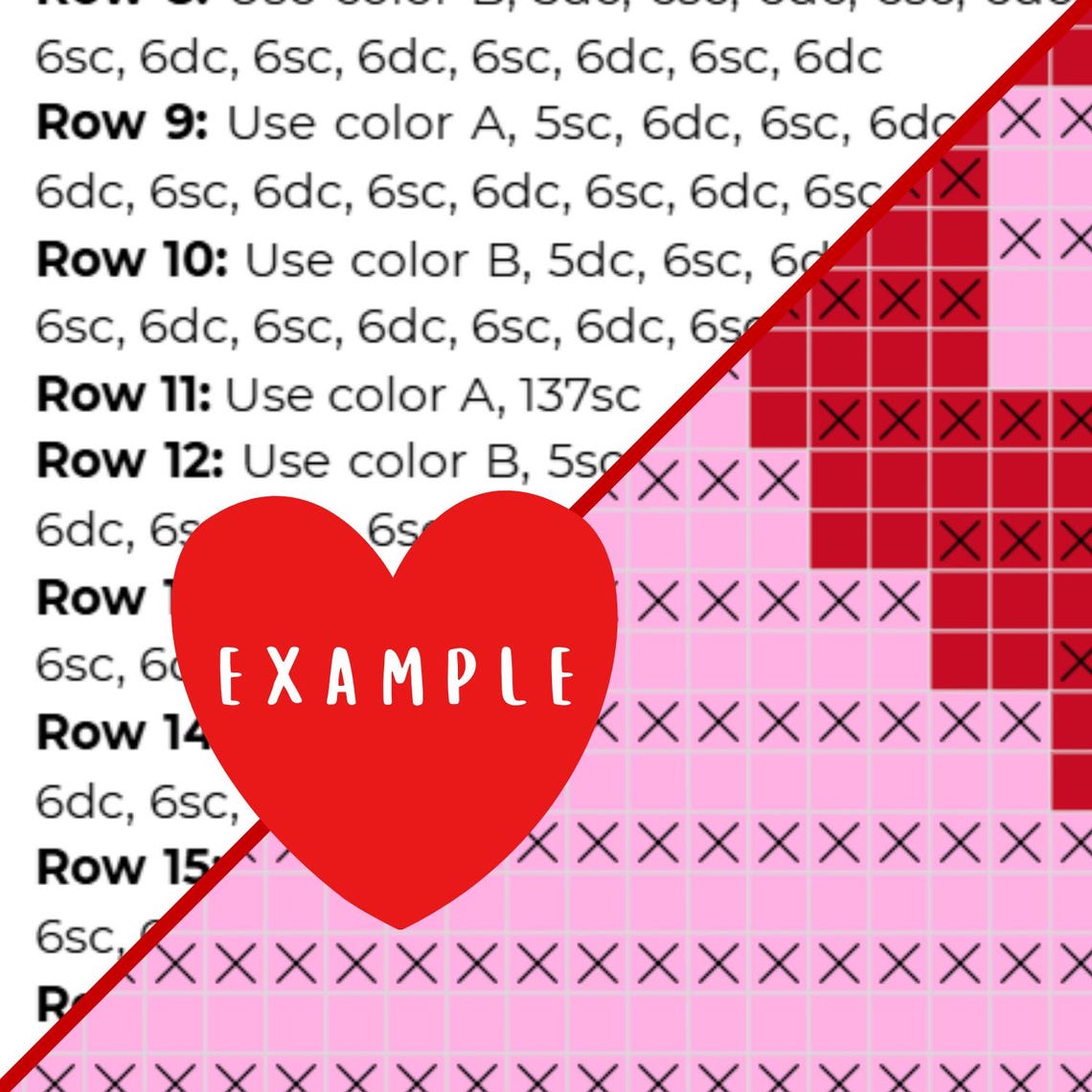 Love Hearts Overlay Mosaic Crochet Blanket Pattern PDF | Hearts XOXO ...