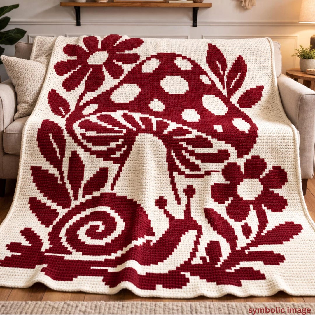 Cottagecore Snail Mosaic Crochet Blanket Pattern | Mushroom Snail ...