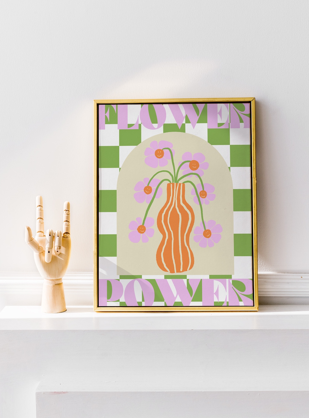 Flower Power Art Print Groovy Poster Retro Print Hippie Wall Art 70s ...
