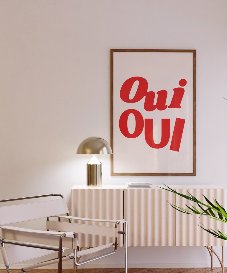 Oui Oui Digital Print-französische Wand Kunst druckbare minimalistische ...