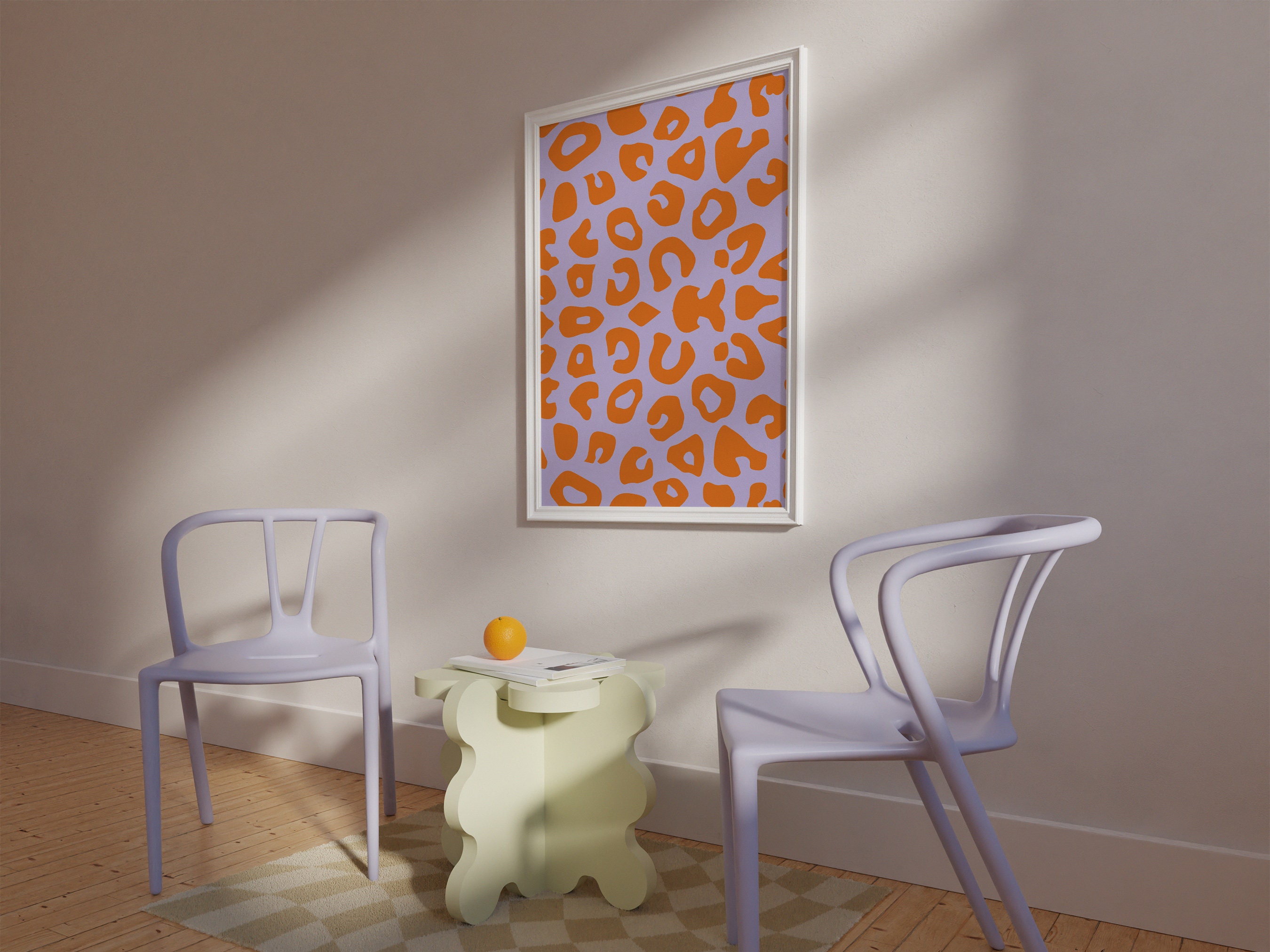 Leopard Spots Poster Colorful Wall Decor Print Quirky Feminine Wall Art ...