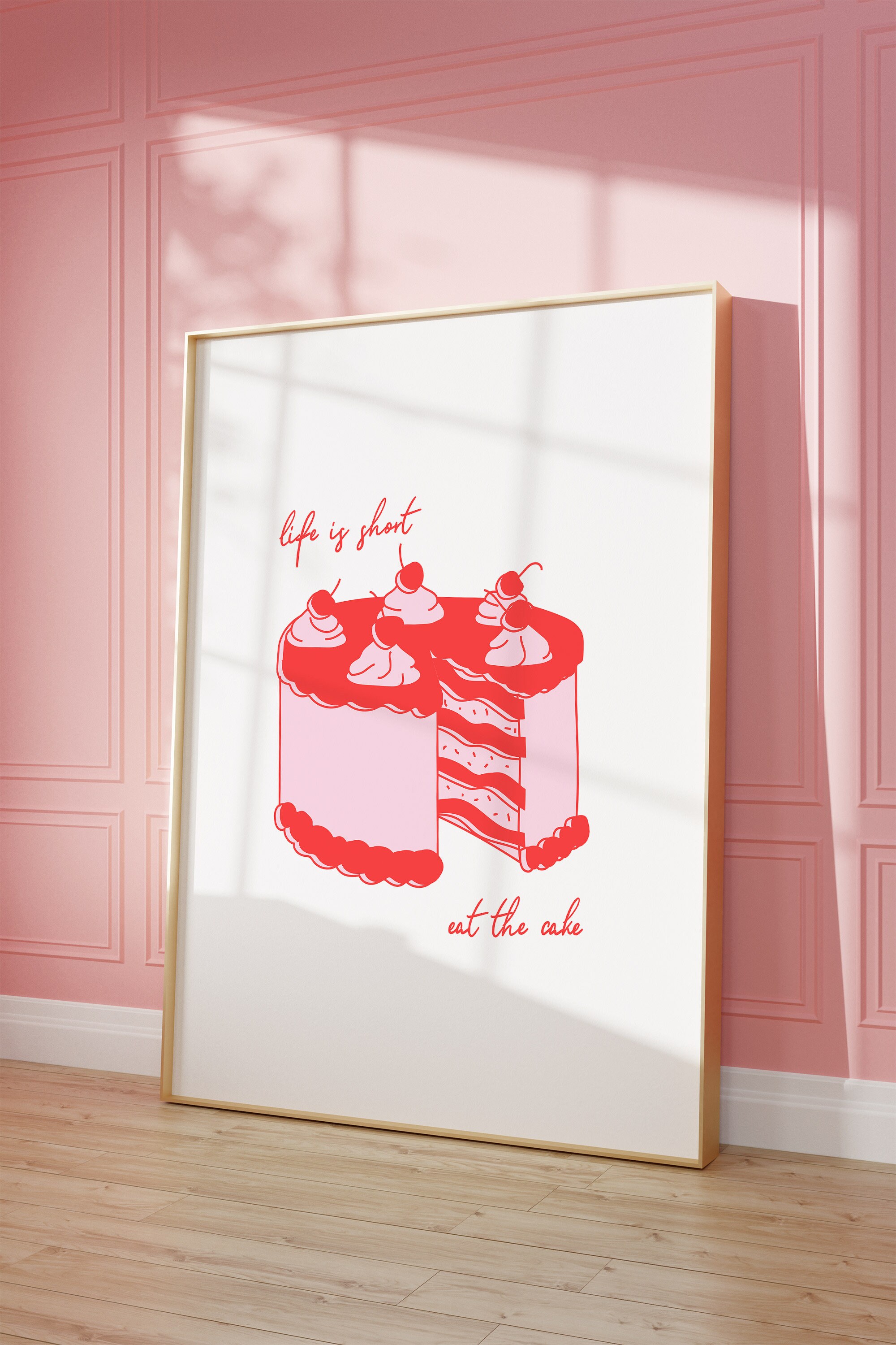 Vintage Cake Poster, Retro Kitchen Wall Art, Digital Download Print ...