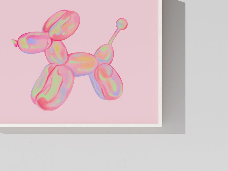 Balloon Dog Art Print Watercolor Wall Art Apartment Wall - Etsy