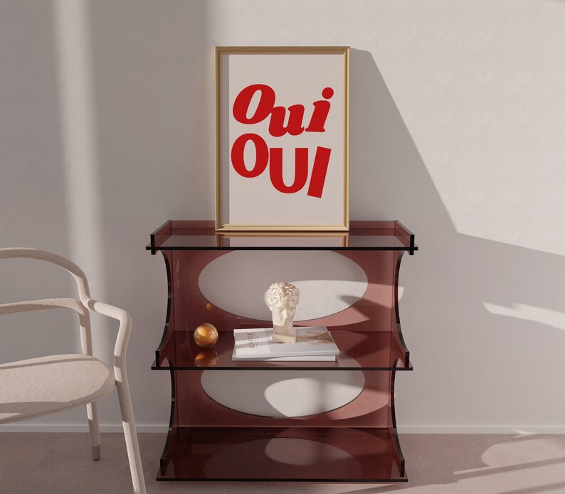 Oui Oui Digital Print-französische Wand Kunst druckbare minimalistische ...