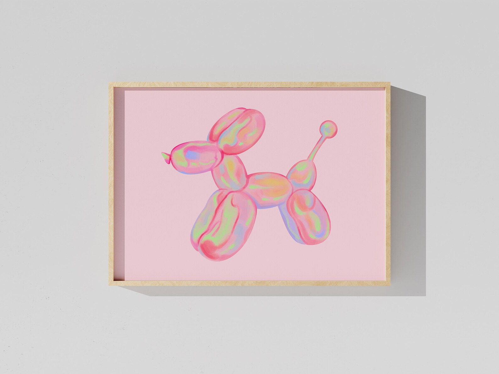 Balloon Dog Art Print Watercolor Wall Art Apartment Wall - Etsy