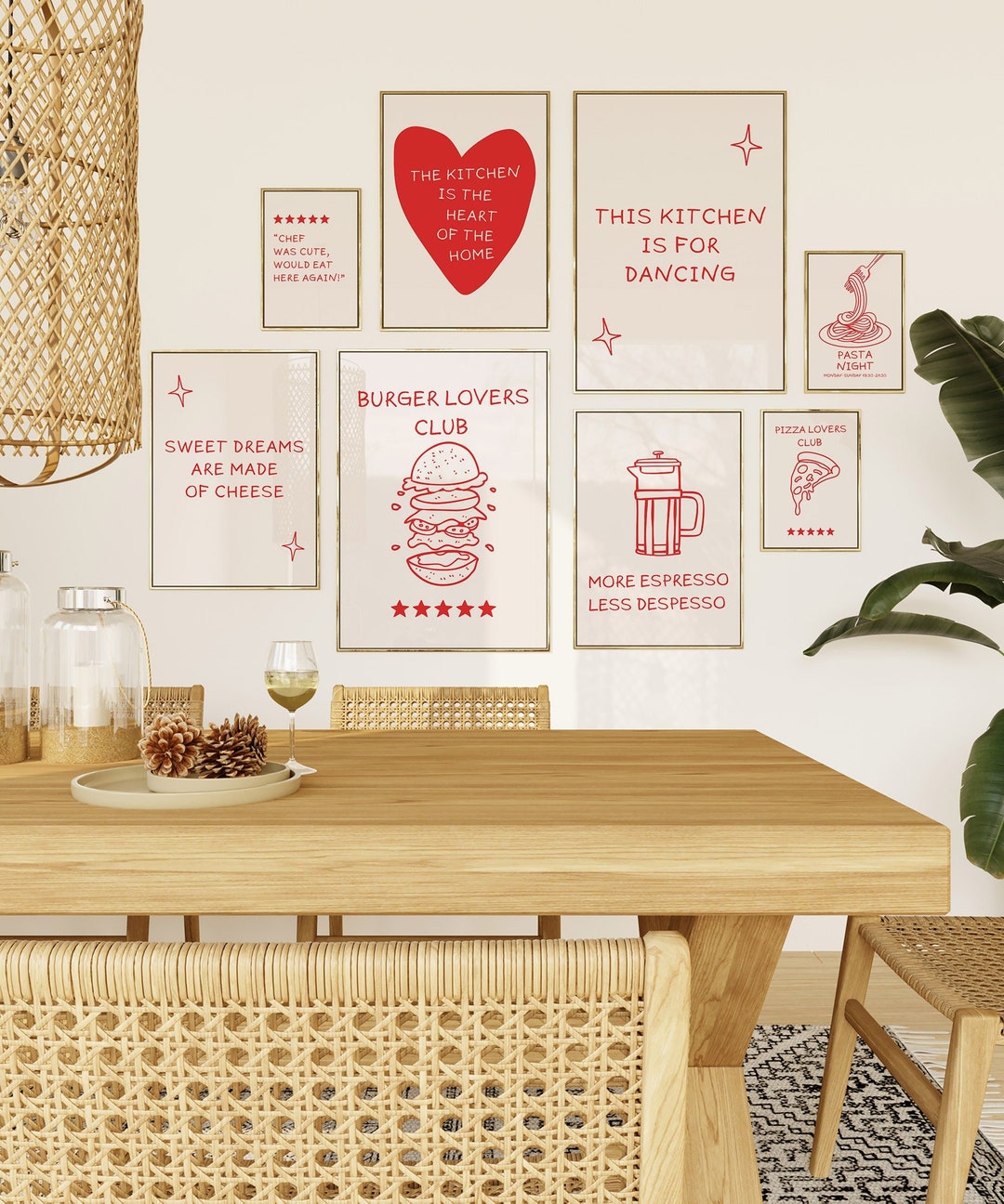 Kitchen Print Set Printable Wall Art-set of 8 Prints-funny Poster ...